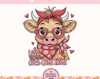 Heifer Valentine Png, Highland Cow Valentine Png, Valentine Day Western ...