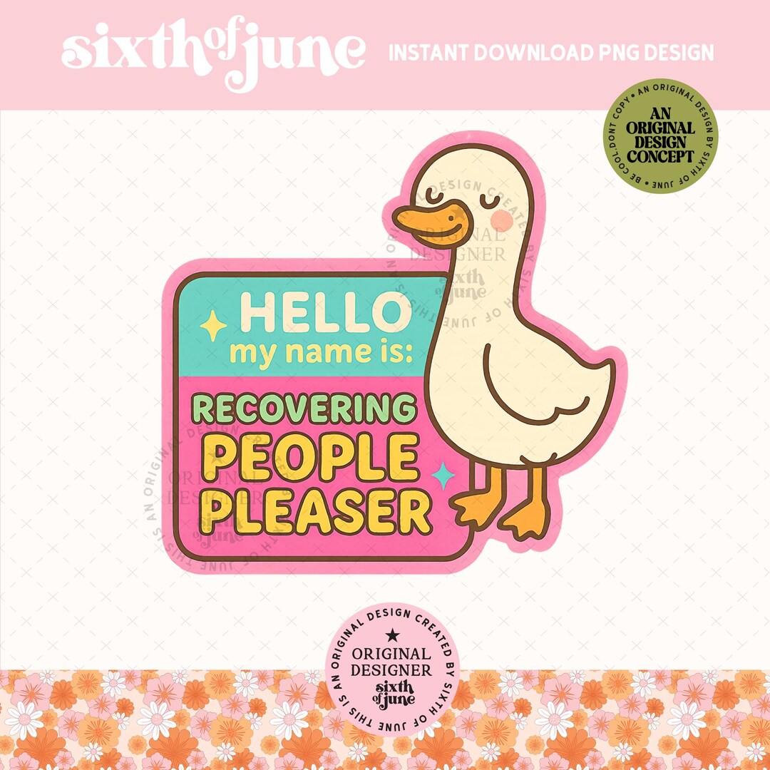 Recovering People Pleaser Goose PNG, Funny Mental Health Printable Art ...