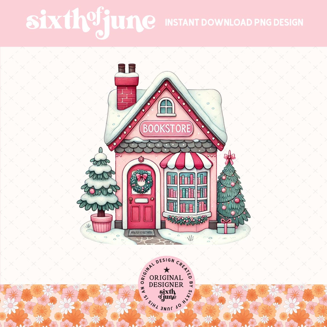 Cozy Holiday Book Lover PNG, Seasonal Bookshop Clipart, Christmas ...