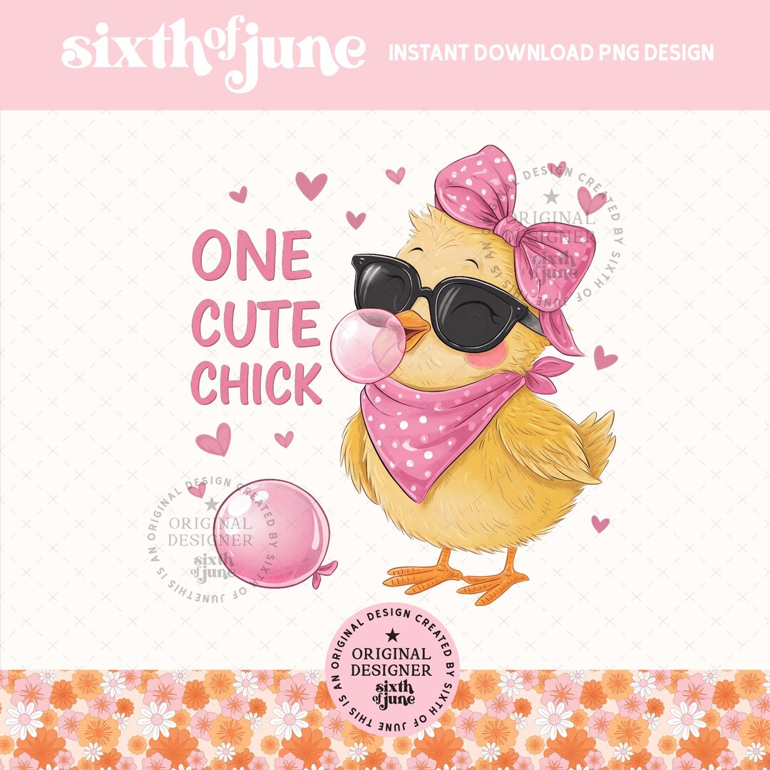 One Cute Chick Png, Easter Digital Download, Girl's Spring Shirt Design ...