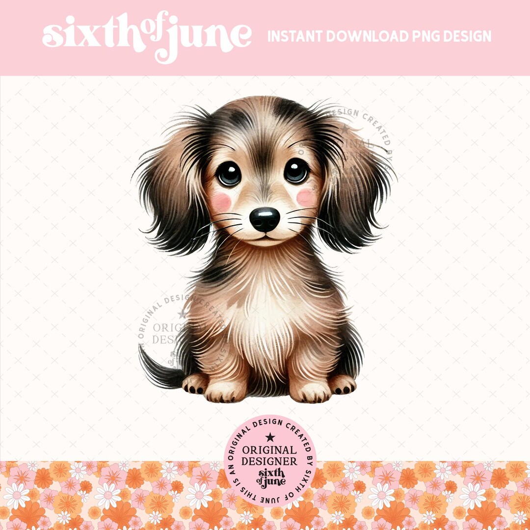 Cute Dapple Dachshund Puppy Png, Dog Lover Gift Designs, Dog Mom ...