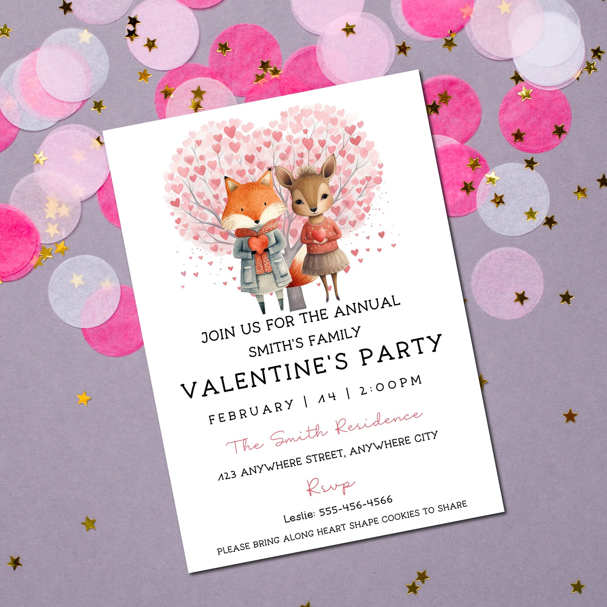 Cute Woodland Valentines Animals Clipart, Forest Friends Digital ...