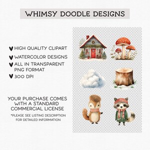 Woodland Animals Christmas Clipart Bundle, Winter Woodland Watercolor ...