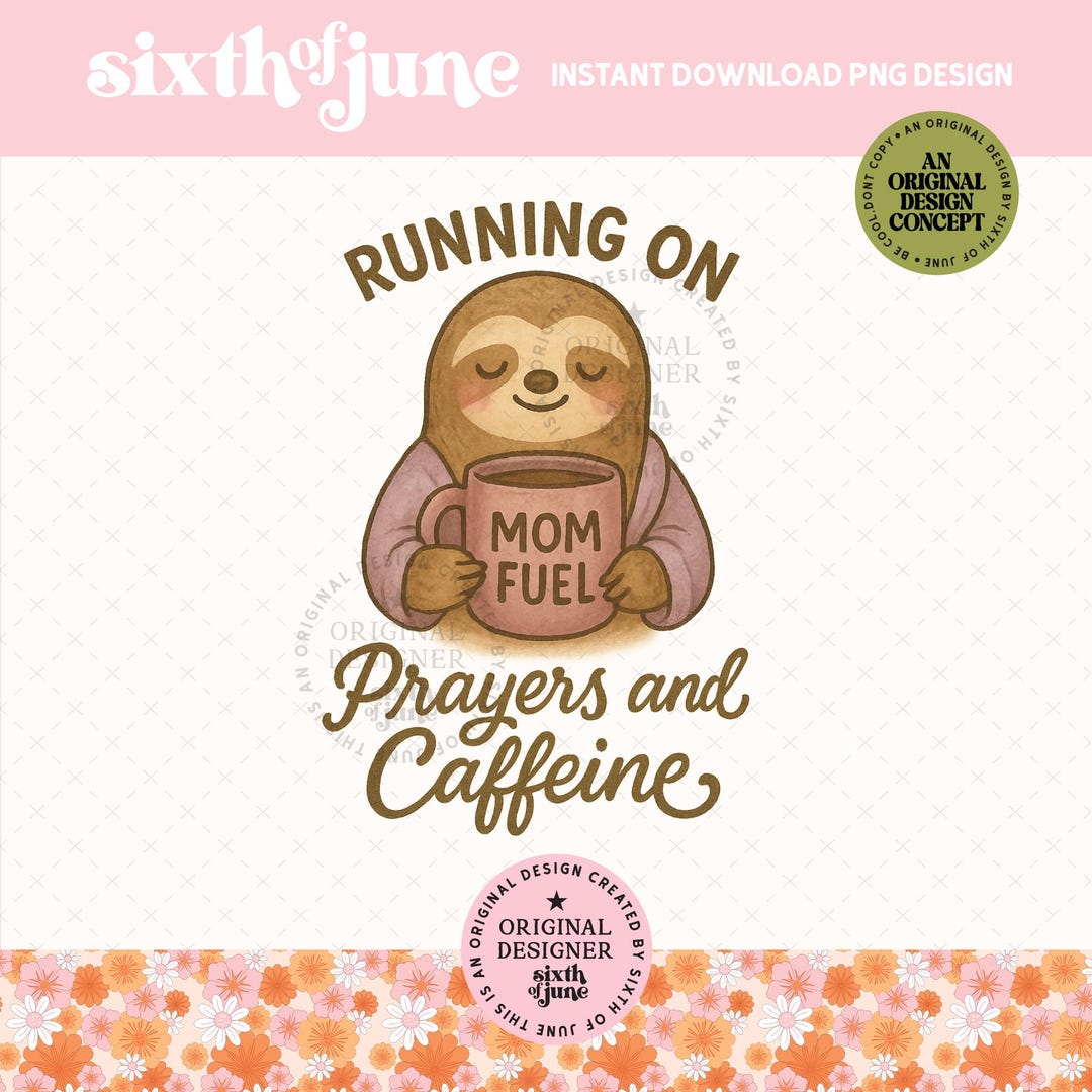 Prayers and Caffeine PNG, Digital Download Design, Trendy Motivational ...