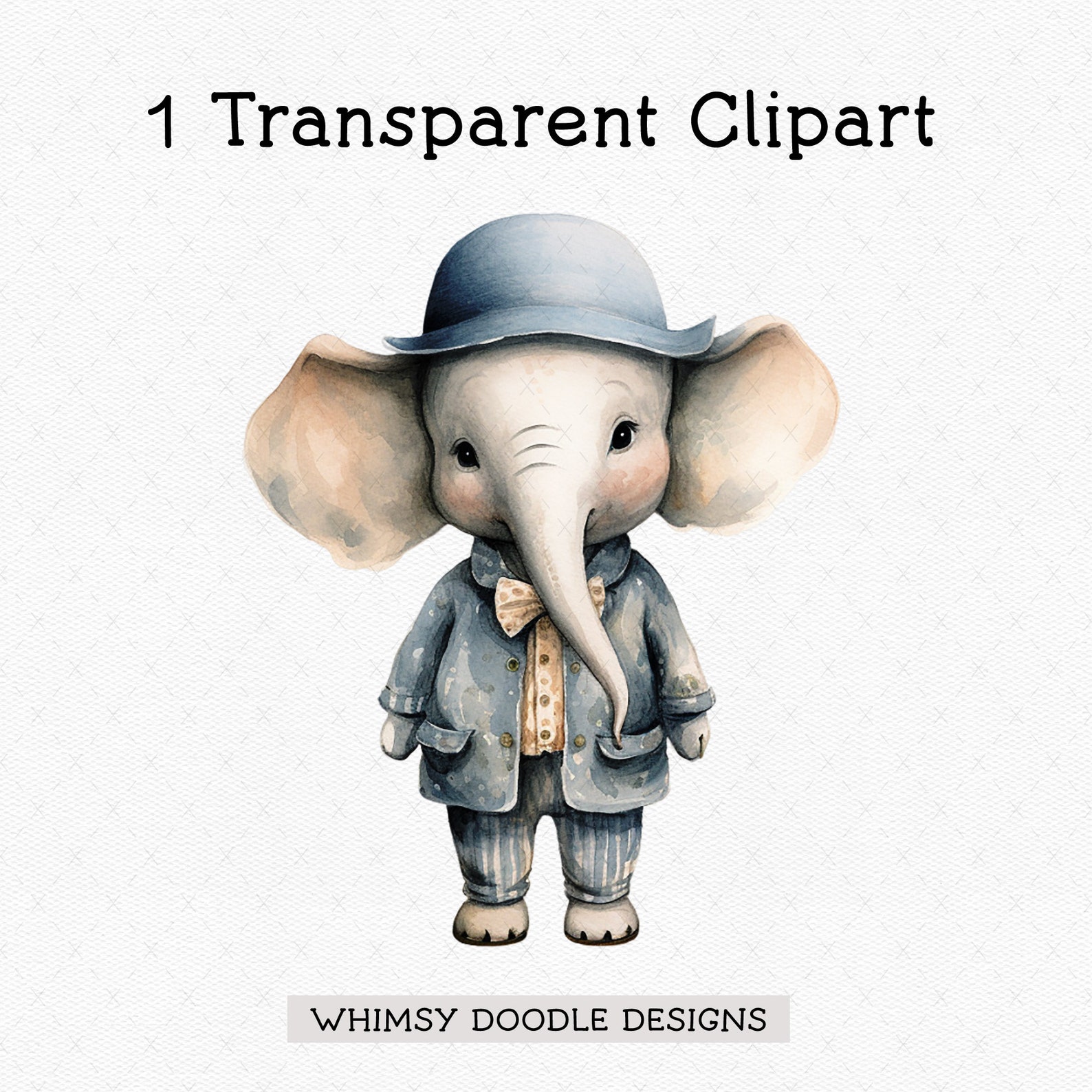 Cute Boy Elephant Clipart SINGLE IMAGE for Commercial Use - Etsy