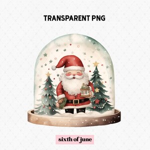 Cute Christmas Snow Globe Clipart, Watercolor Snowman, Elf, Fox, Santa ...