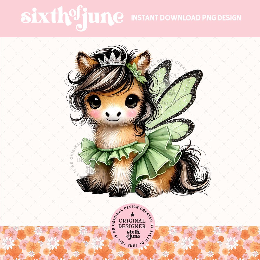 Cute Pony PNG, Kawaii Pony Clipart Design, Fairy Sublimation Design ...