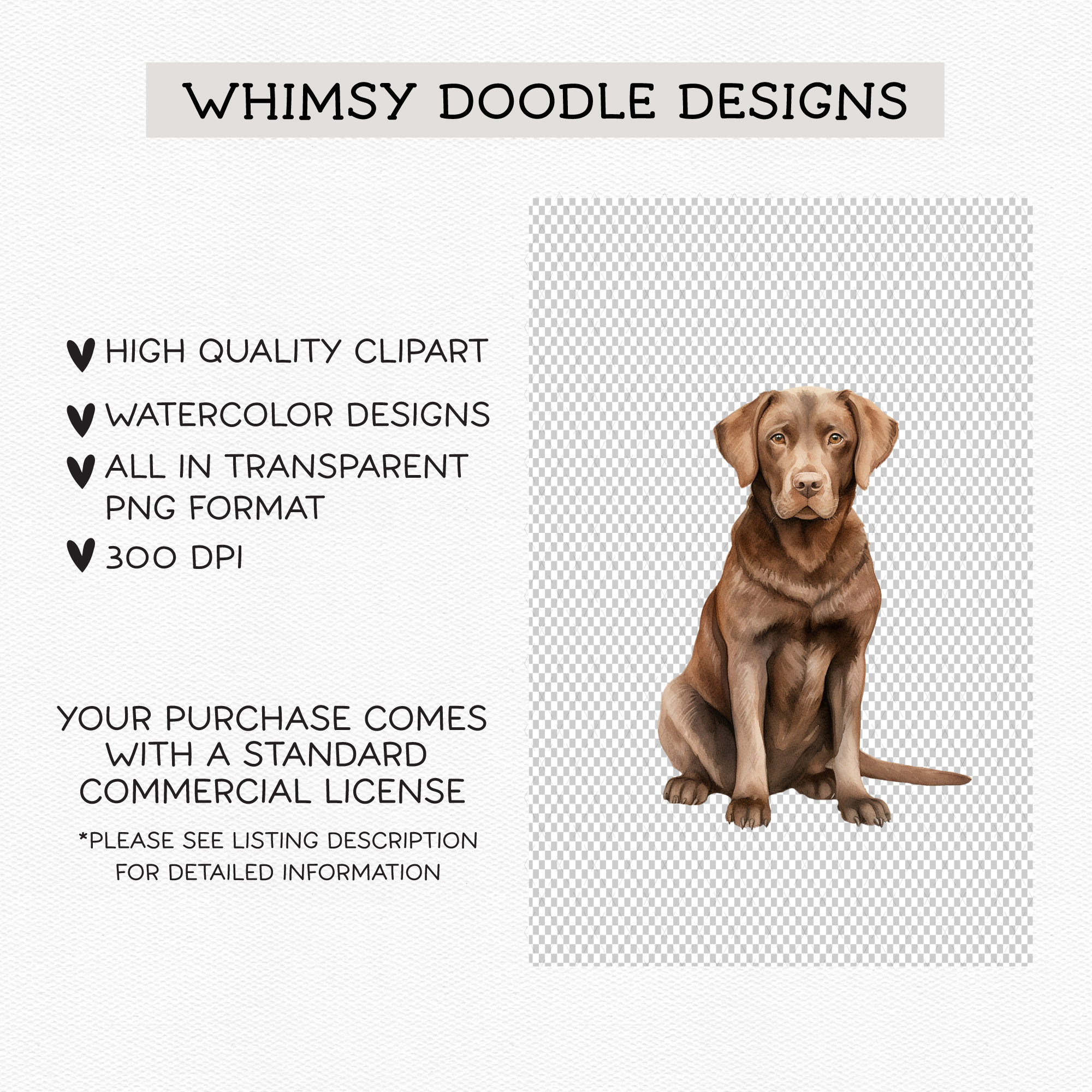 Chocolate Labrador Retriever Illustration, Cute Dog Clipart, Puppy ...