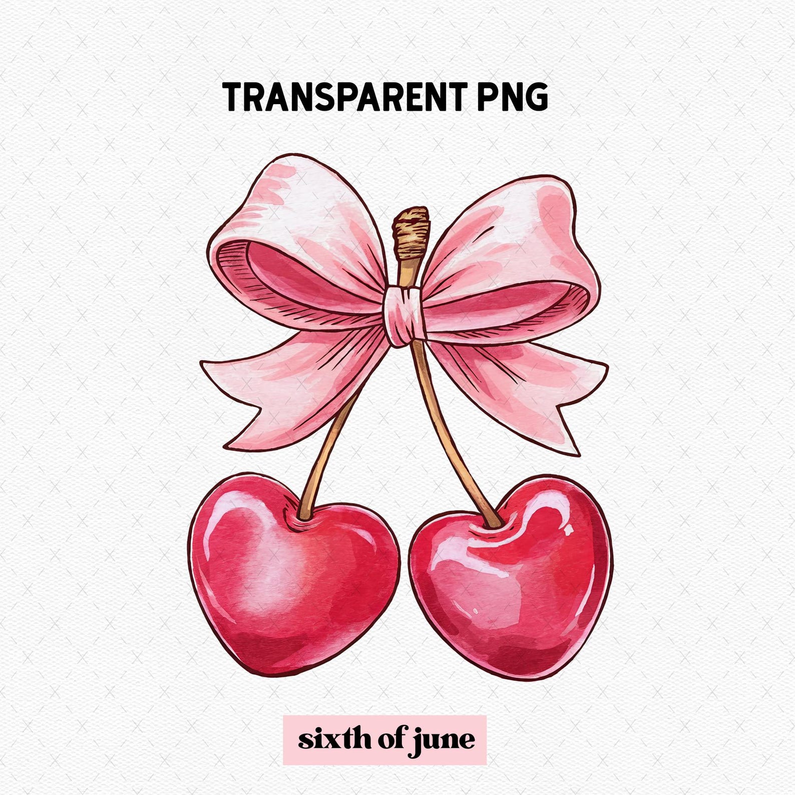 Heart Cherry Bow Coquette Png, Bow Png, Valentine Png, Aesthetic Png ...