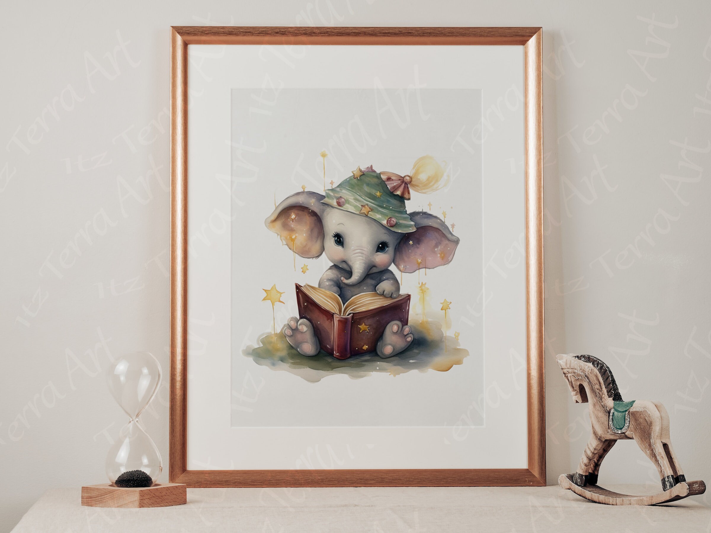 30 Watercolor Cute Bookworm Animals Cliparts-bookish-fairytale Reading ...