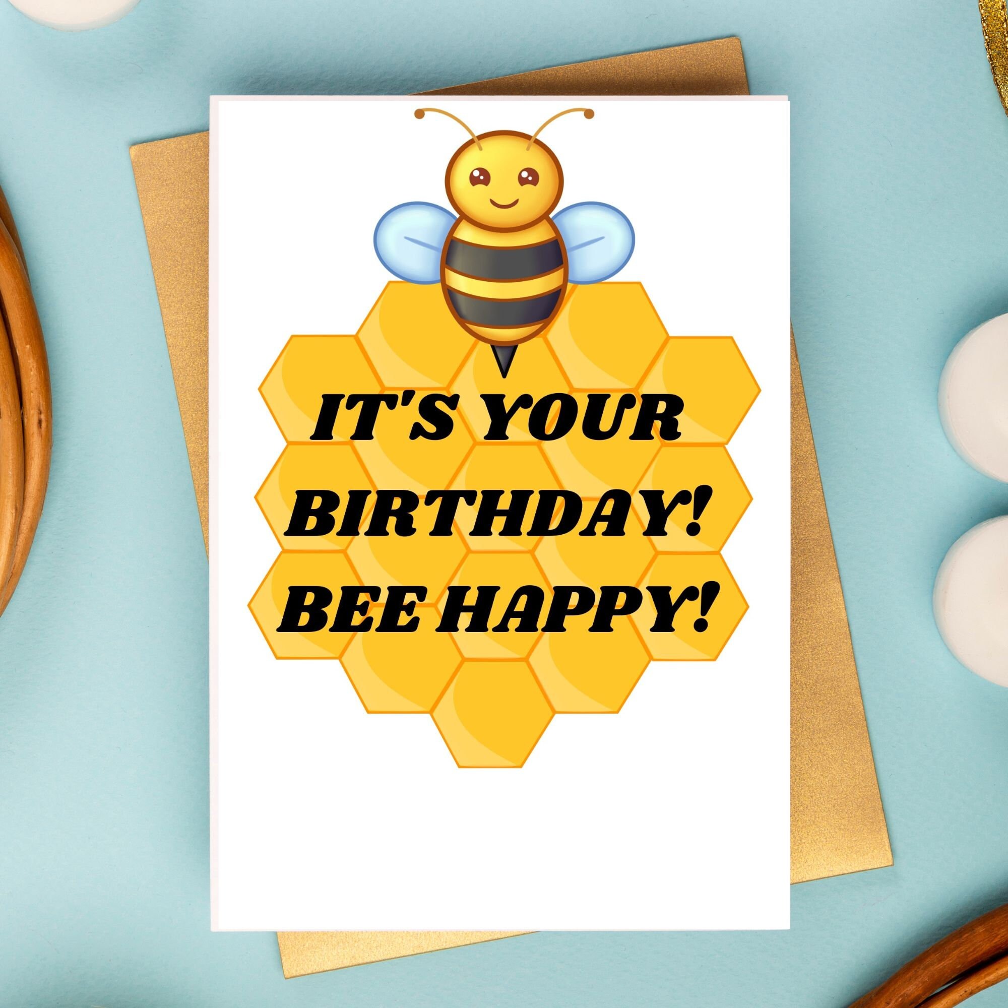 Bee Birthday Card | Instant Download, Kids Birthday Card, Printable 5x7 ...