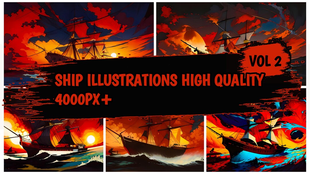 Ship Illustration With Video Animation Support for 300 DPI & 600 DPI ...