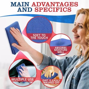 Blue Cotton Surgical Huck Absorbent Towels Shop Rags for Cleaning 6 PCS ...