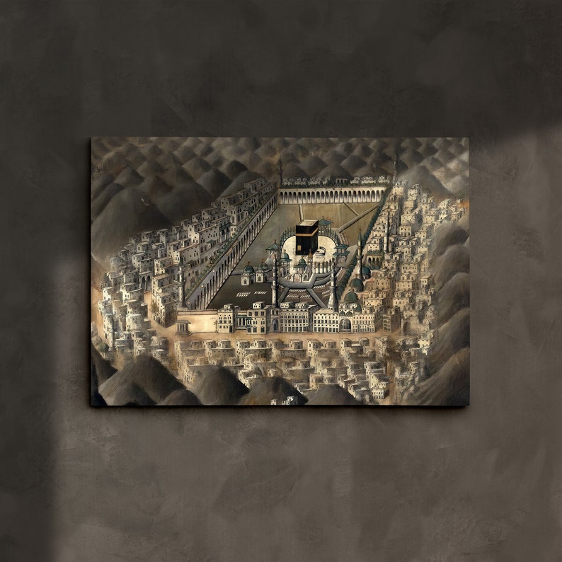 Old Kaaba Canvas Wall Decor Mecca Canvas Painting Immerse Yourself in ...