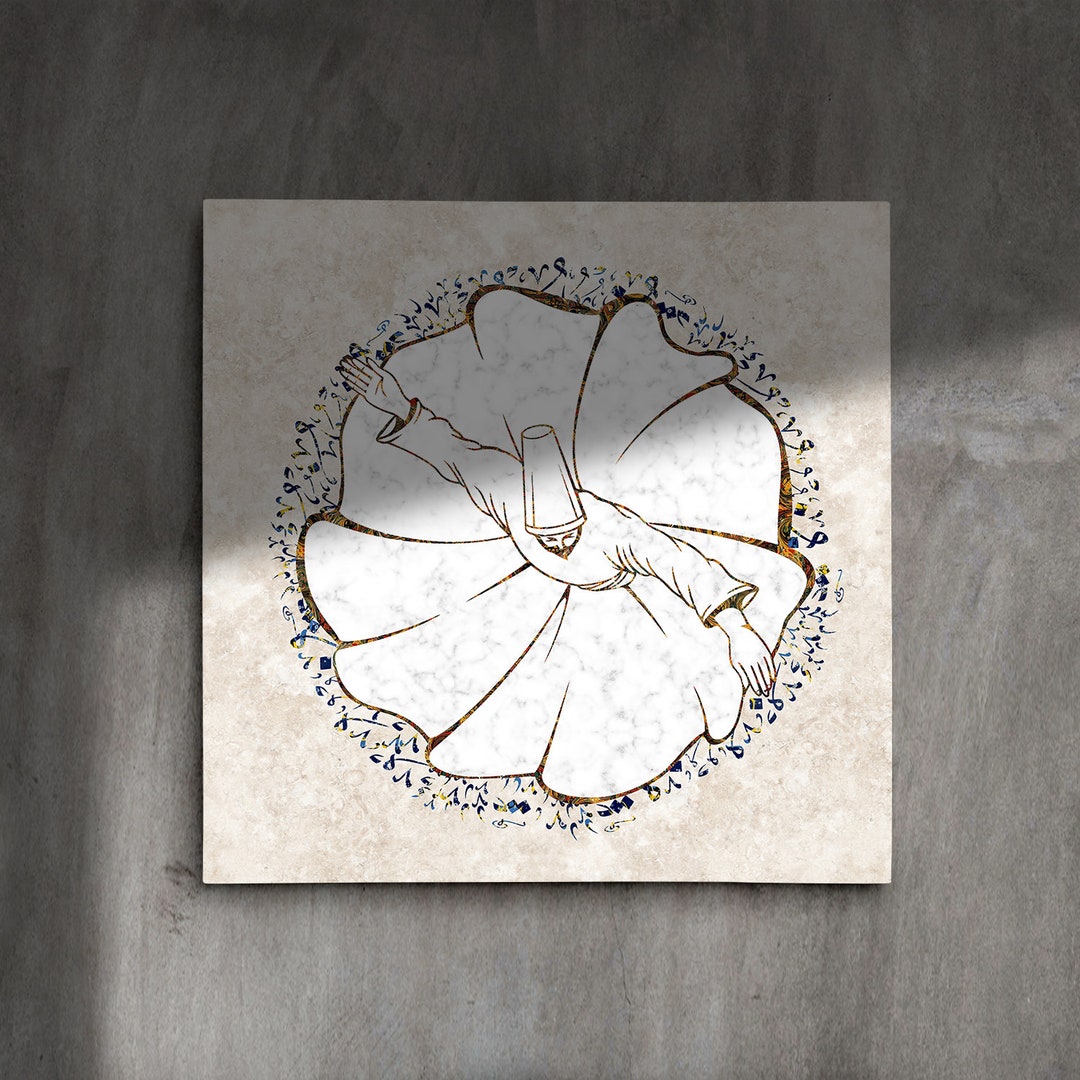 Whirling Dervish on Canvas | Sufi Wall Art | Sufi Dance Print | Sufi ...