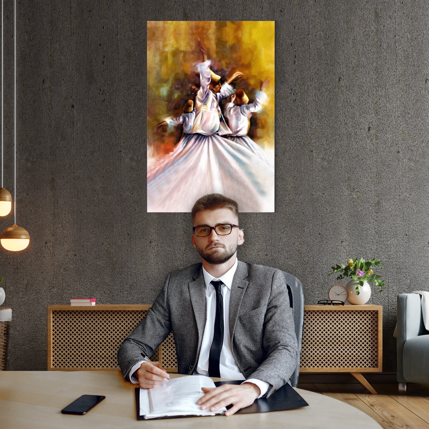 Whirling Dervish Canvas Art: Sufi Islamic Home Decor - Etsy
