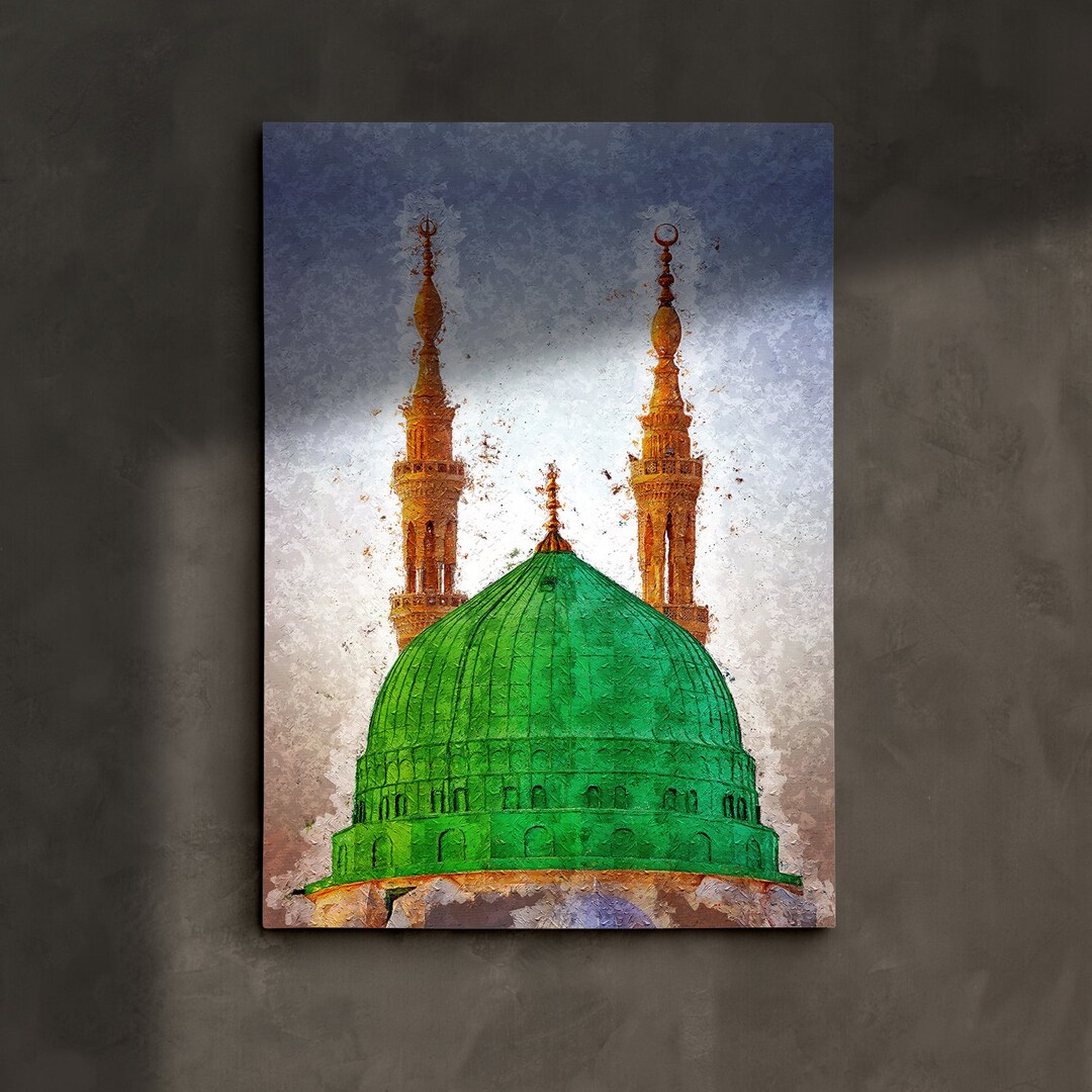 Masjid Nabawi (the Prophet's Mosque) Printable Art | the Green Dome ...
