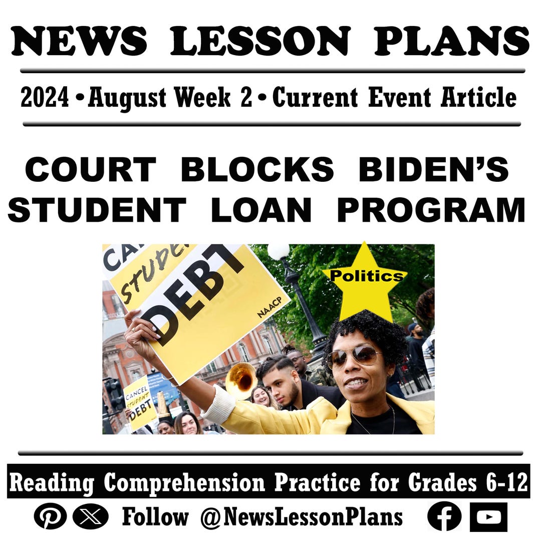 Current Event Lesson Plan for Reading Comprehension Practice_court ...