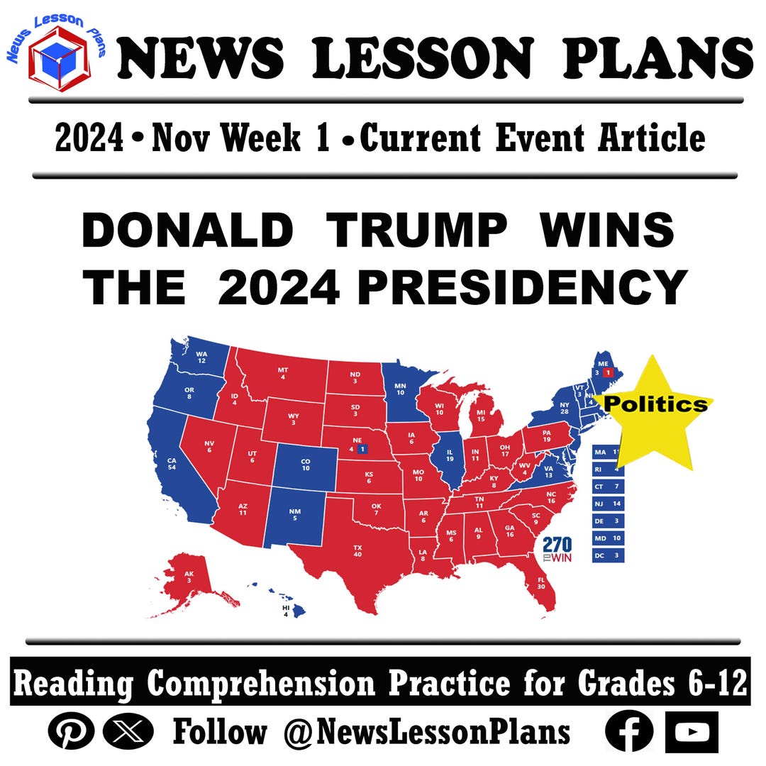 PDF Lesson Plan for Reading Comprehension Practice_2024 Presidential ...