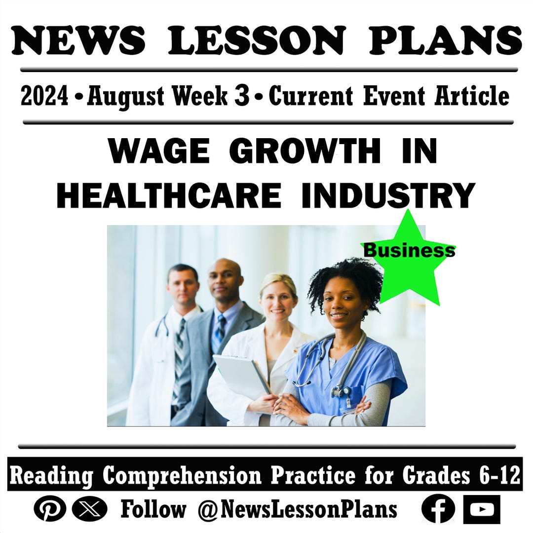 Current Event Lesson Plan for Reading Comprehension Practice_wage ...