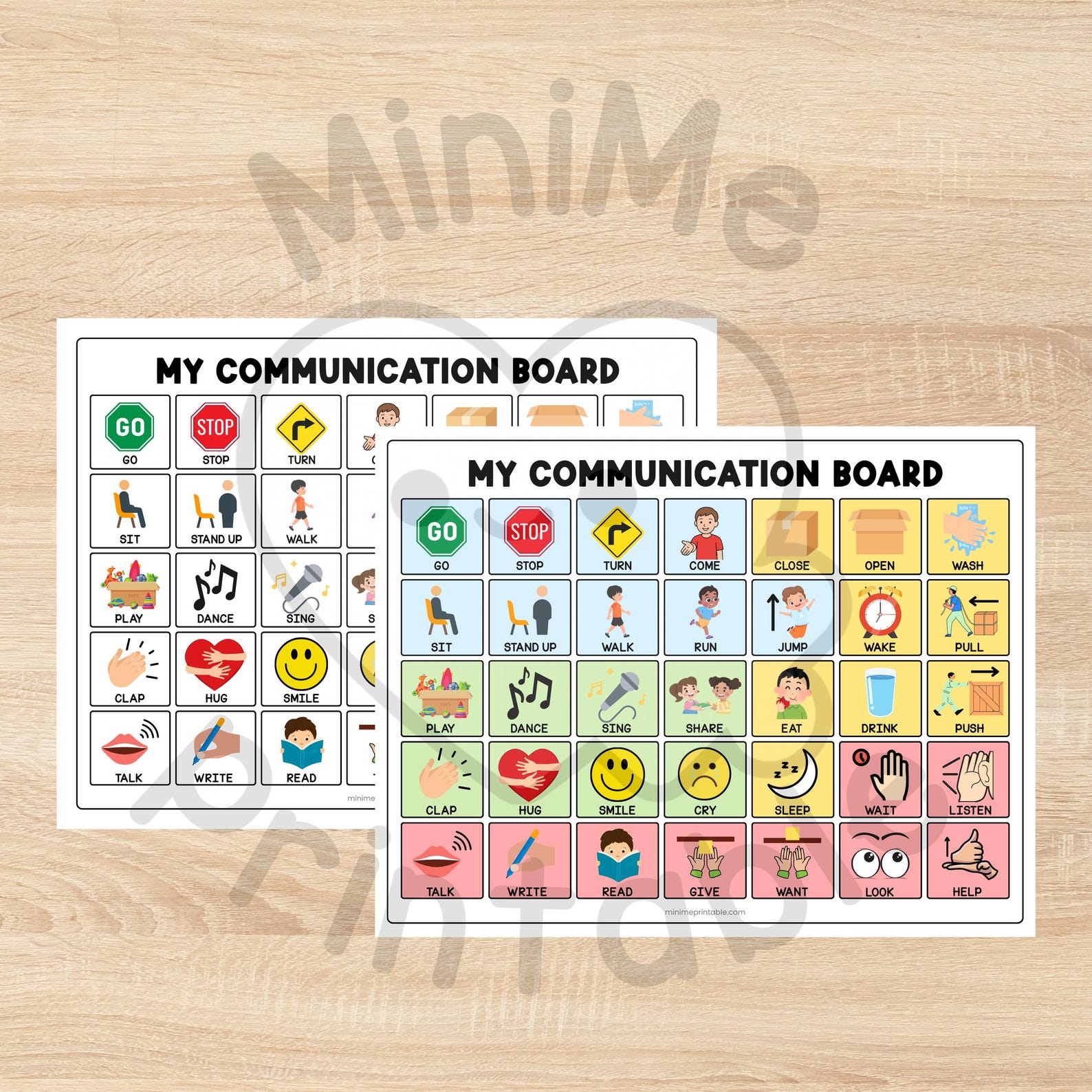 Printable My Communication Board Bundle – Action Words (35 Core Verbs ...