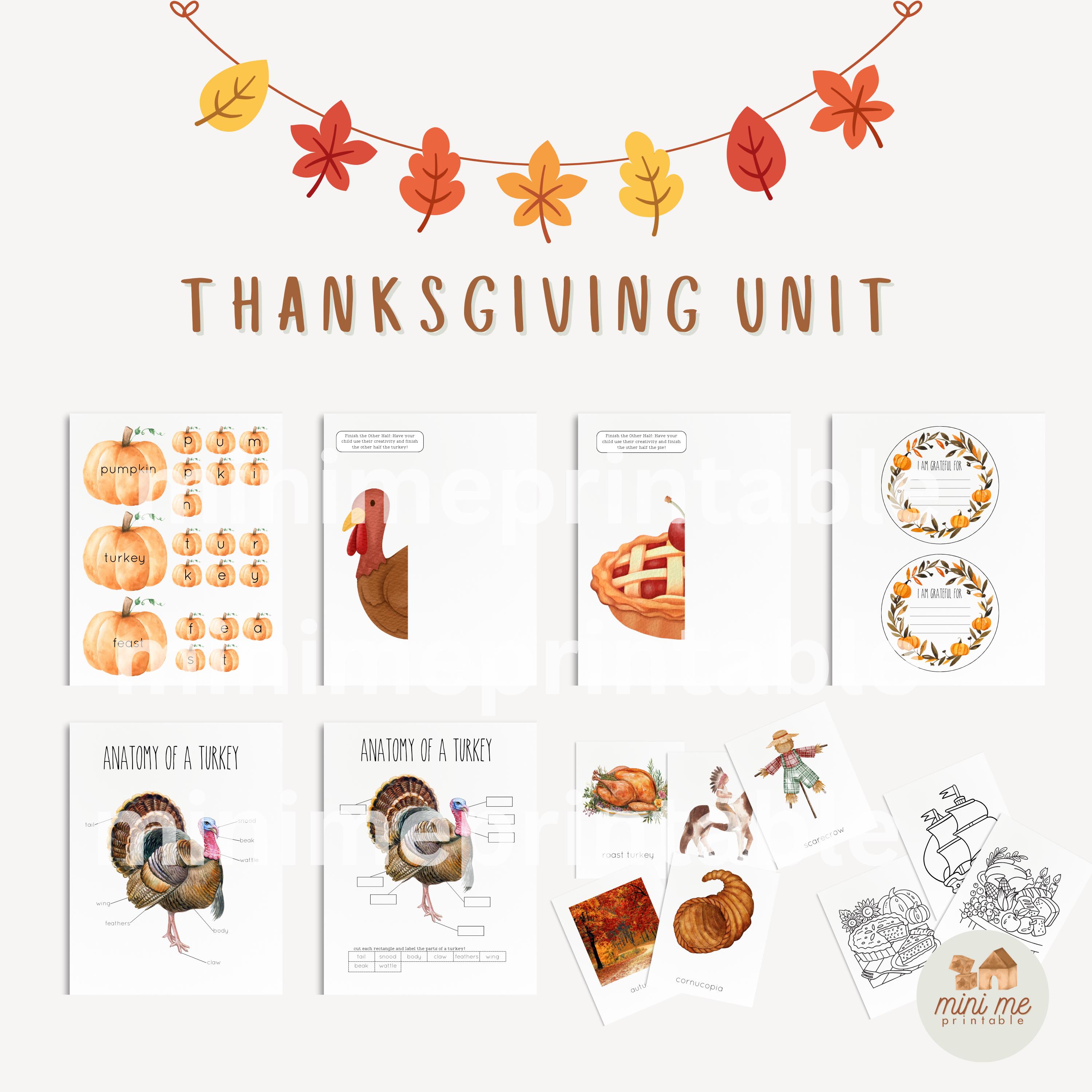 Thanksgiving Preschool and Kindergarten Study Unit for Fall and Autumn ...