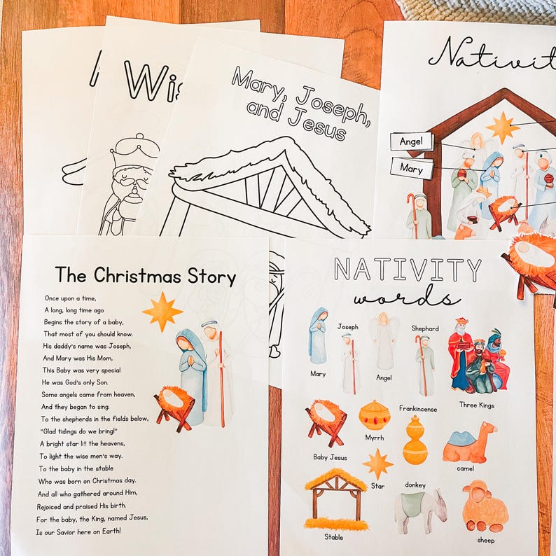 Nativity Activity Study Unit Preschool and Kindergarten for Winter ...