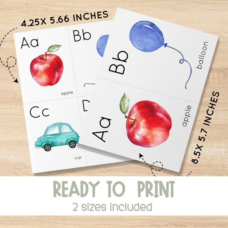 Montessori Alphabet Flashcards: Printable Learning Cards (PDF Download ...