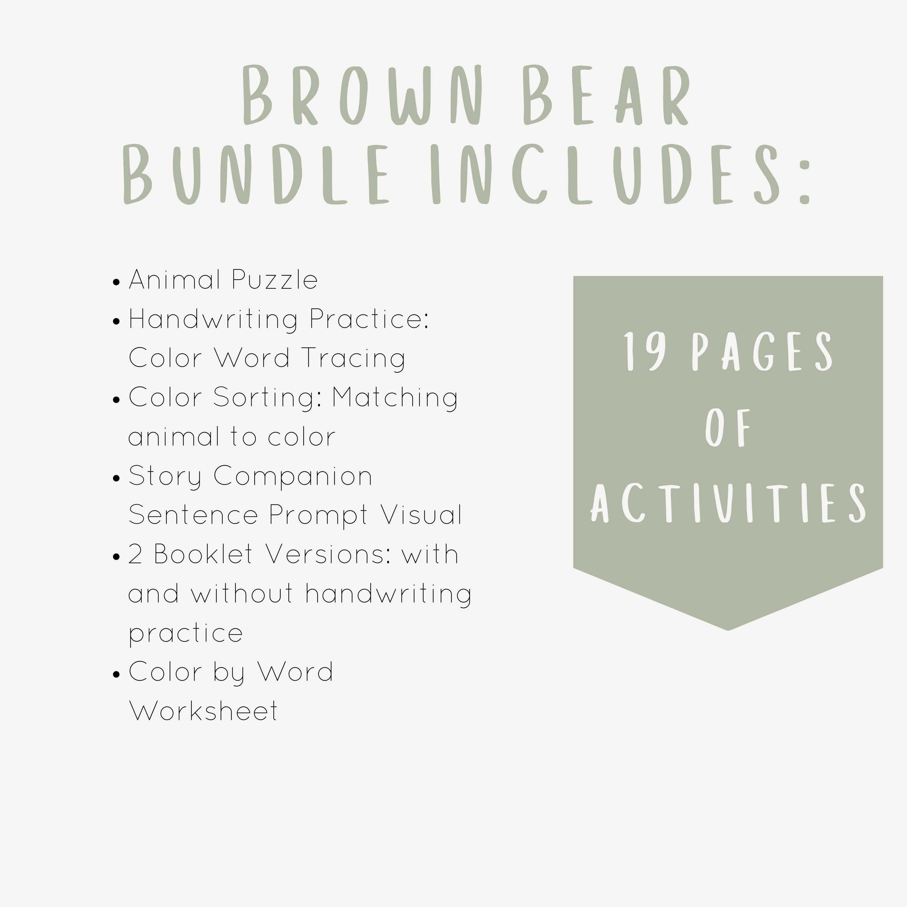 Brown Bear Activity Bundle: Montessori Educational Game (digital ...