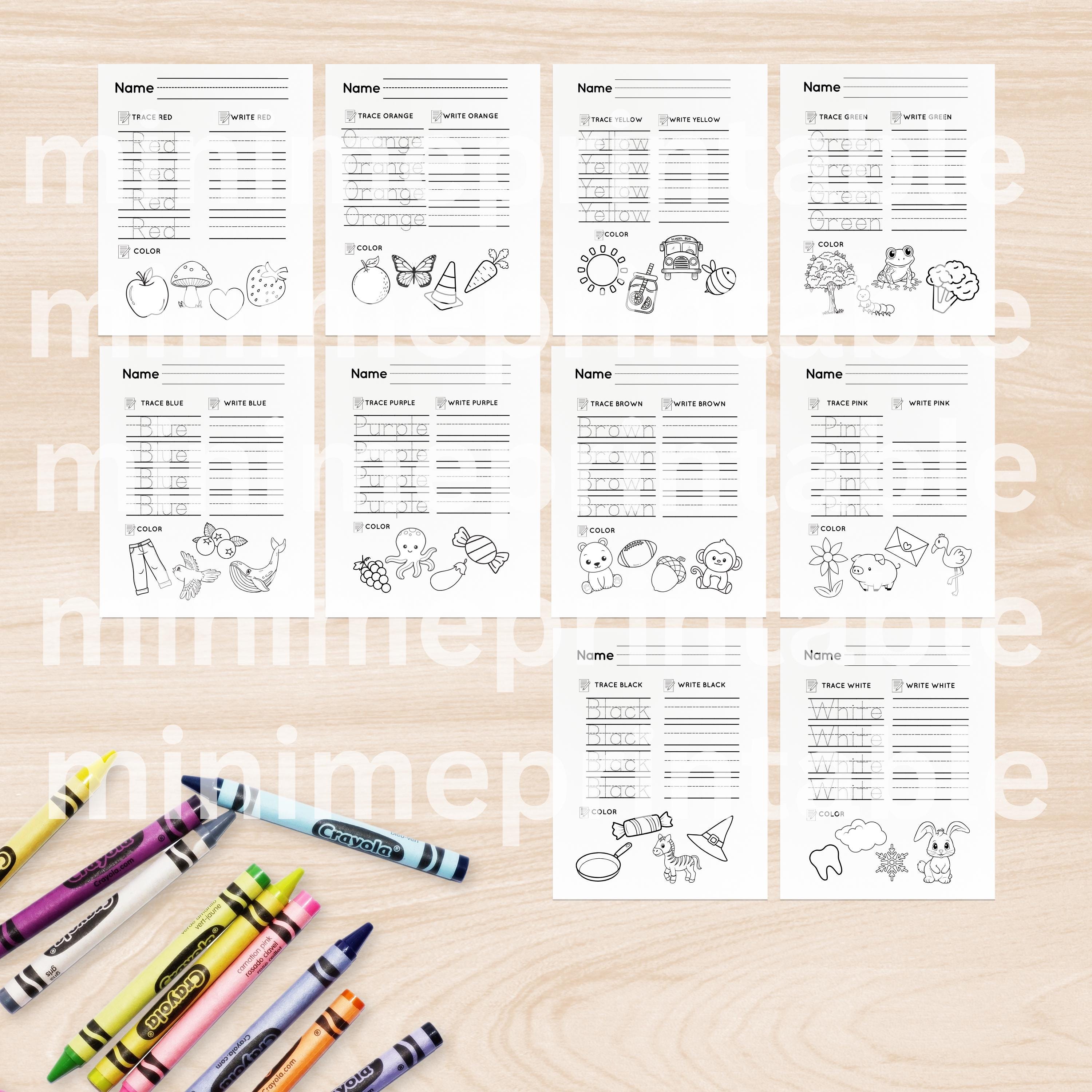 Learning Colors Flashcards & Worksheets Bundle (digital Download) - Etsy