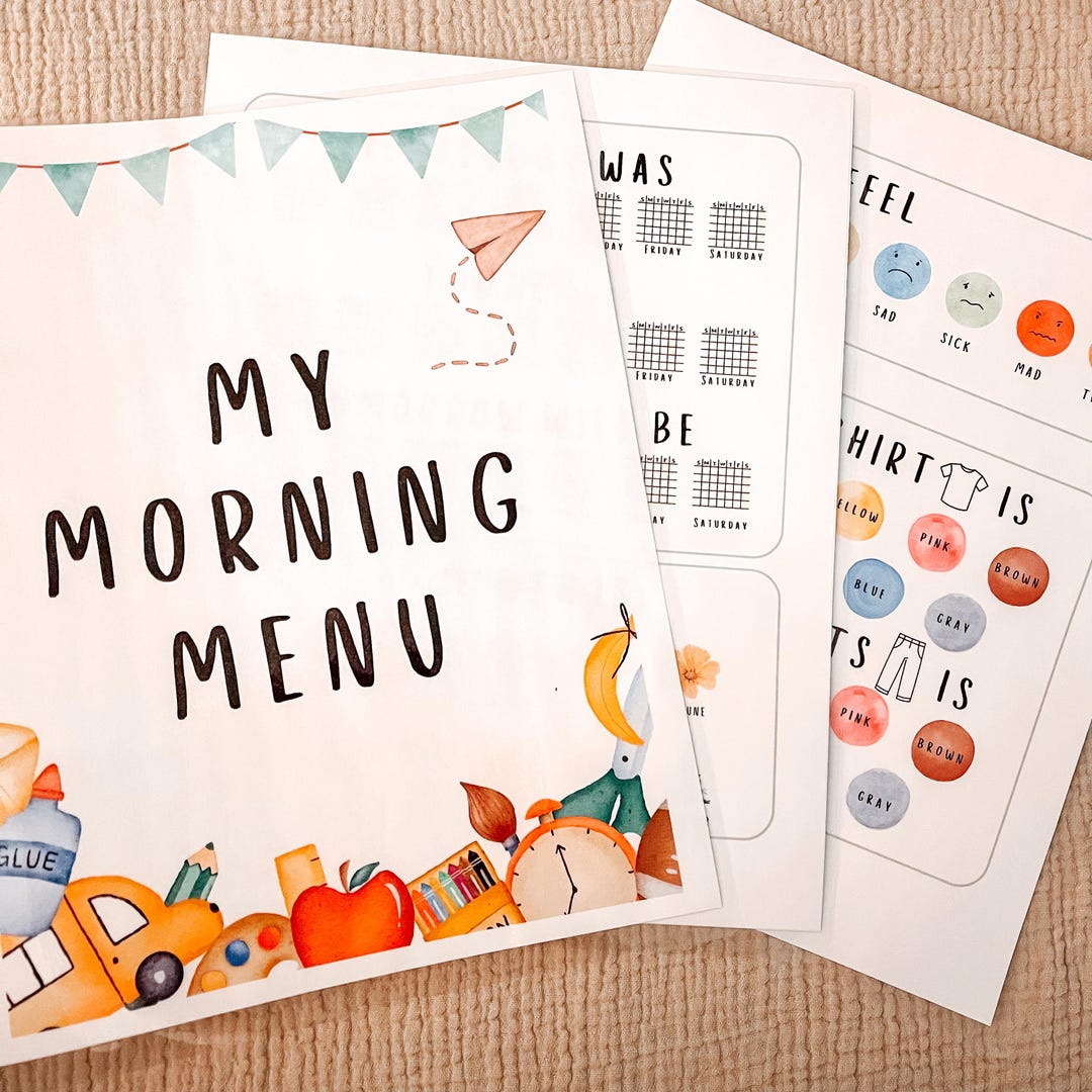 Morning Menu Kindergarten, Preschool, Homeschool, Morning Basket ...