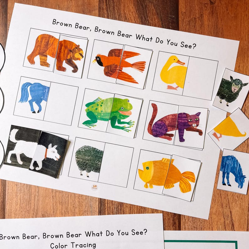 Brown Bear Activity Bundle: Montessori Educational Game (digital ...