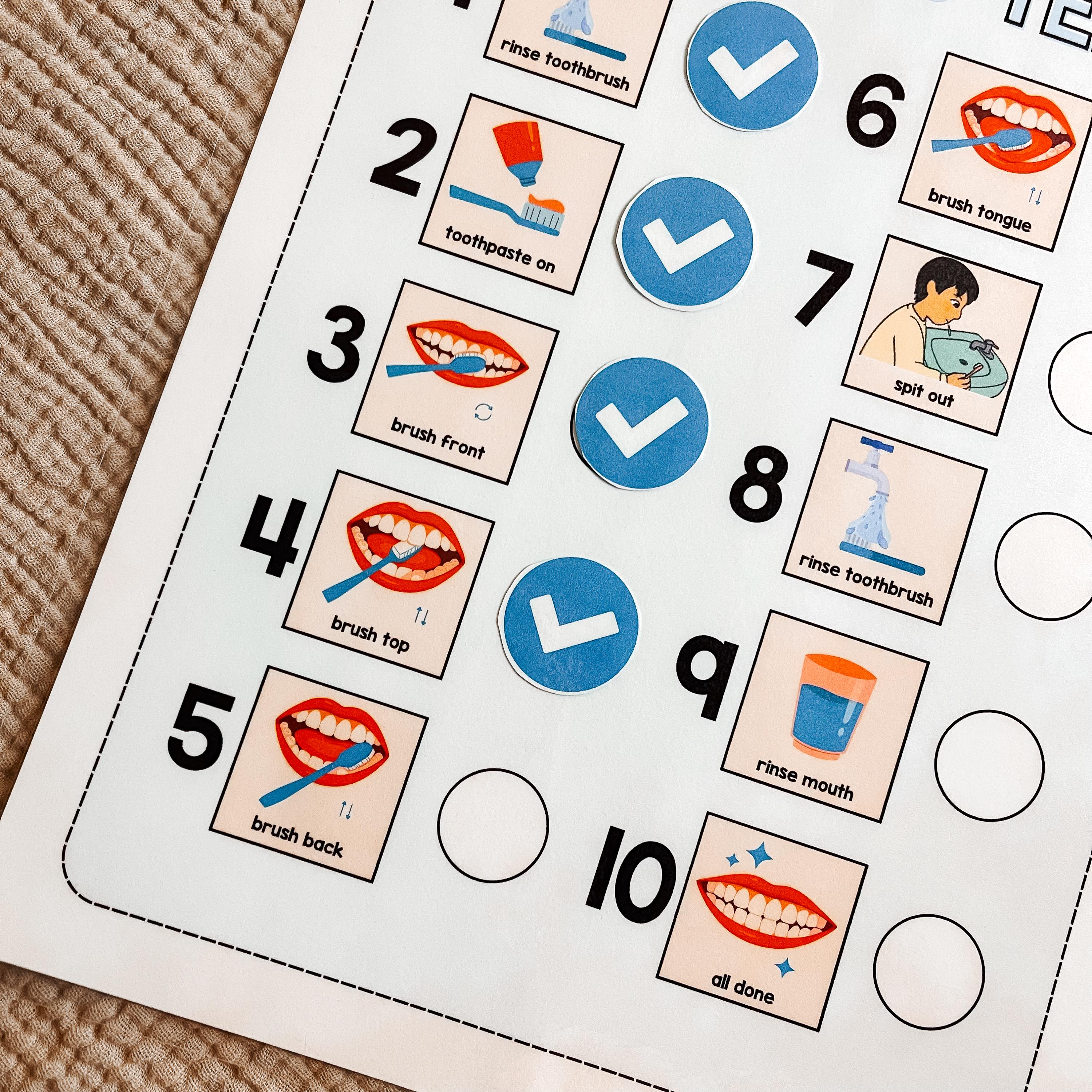 Visual Task Analysis – Teeth Brushing (9 Steps + Token System ...