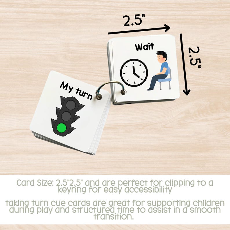Visual Behavior Cue Cards & Traffic Light Poster | Turn-taking, Sharing ...
