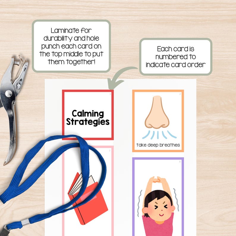 Behavior Cue Cards & Calming Strategies for Special Education ...