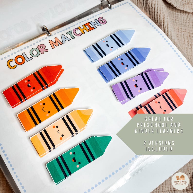 Color Matching Crayons Toddler Activity, Homeschool and Pre-school ...