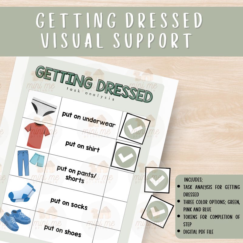 Visuals for Getting Dressed - Etsy