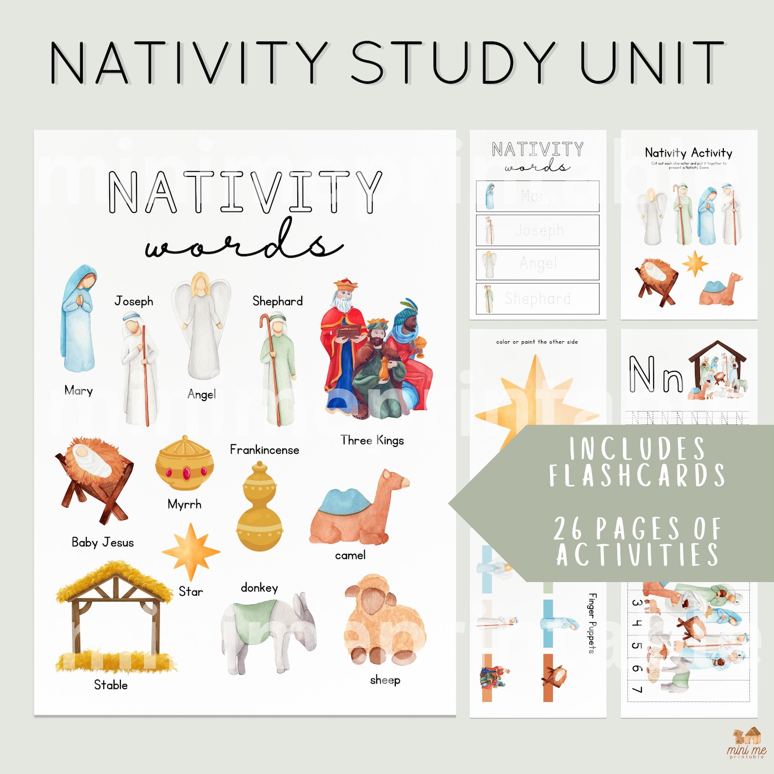 Nativity Activity Study Unit Preschool and Kindergarten for Winter ...
