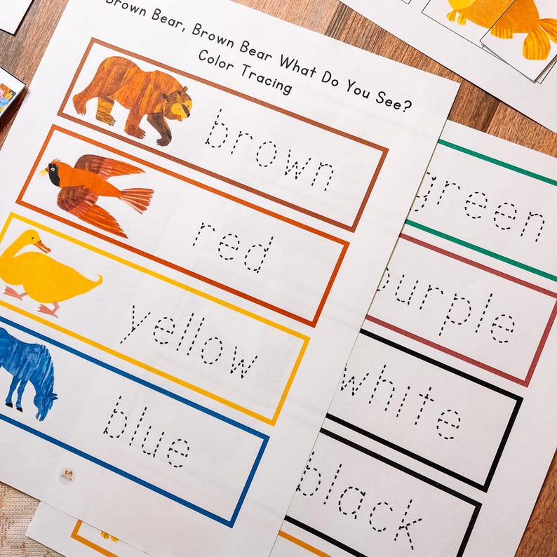 Brown Bear Activity Bundle: Montessori Educational Game (digital ...