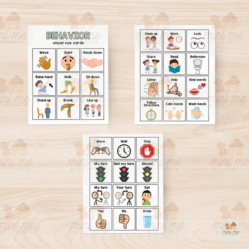 Special Education and Behavior Visual Communication Cue Cards, Behavior ...