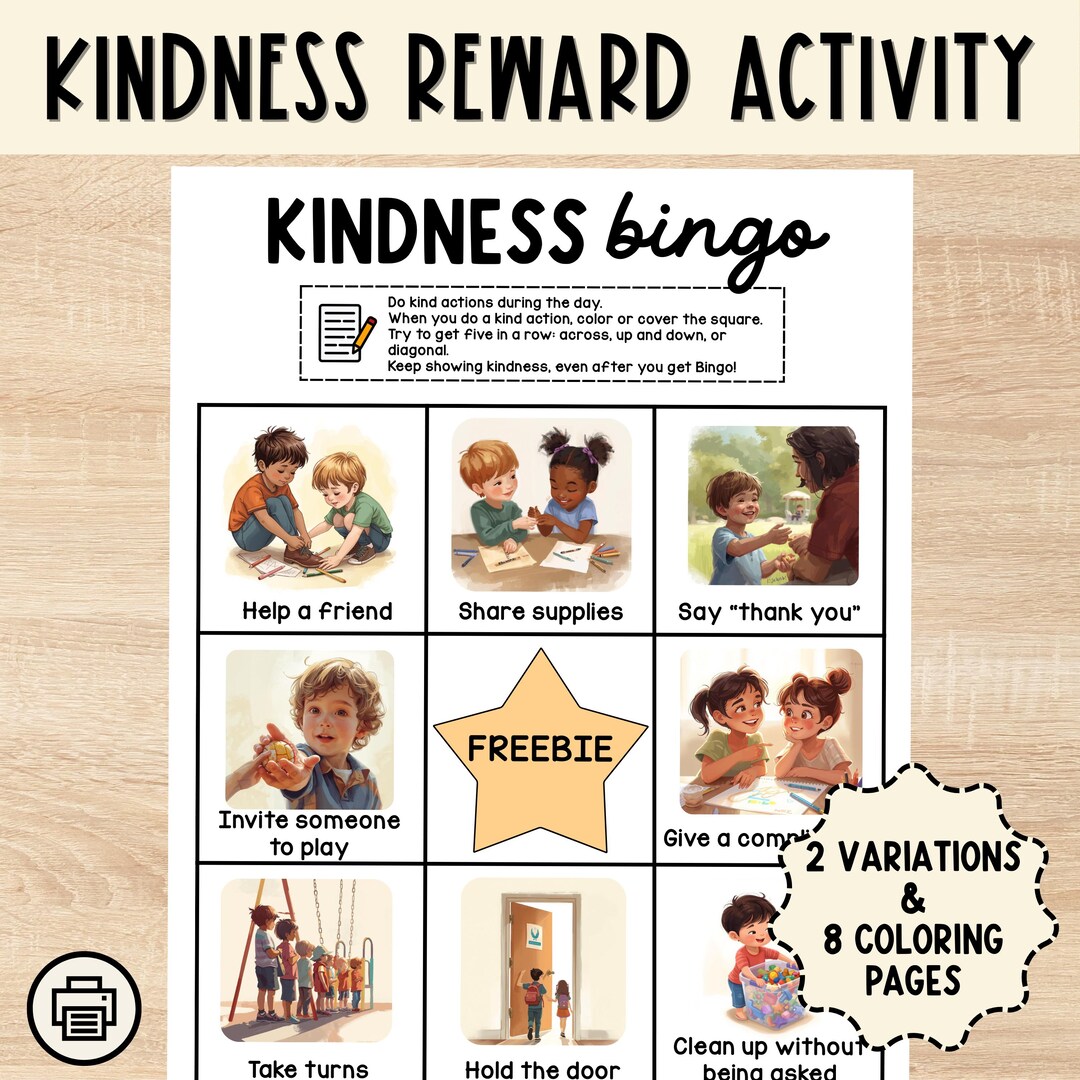 Kindness Bingo Printable | Kindness Activity for Kids | SEL Game ...