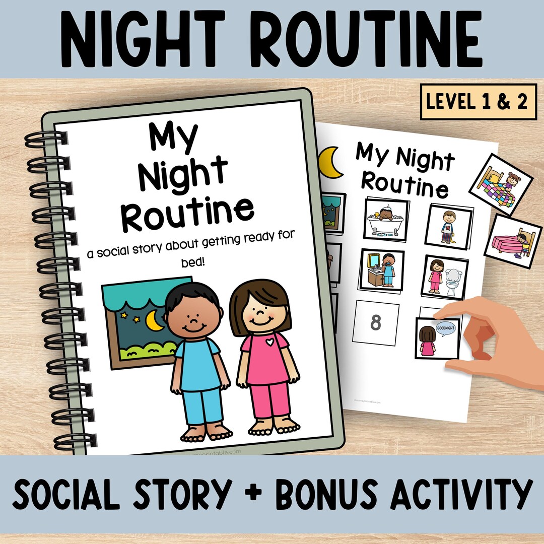 Night Routine Social Story: Special Education Visual Schedule ...