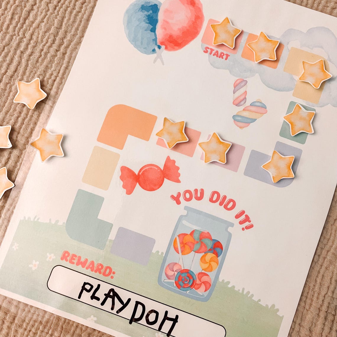 Printable Candyland Behavior Chart: Kids Reward Sticker Chart (digital ...