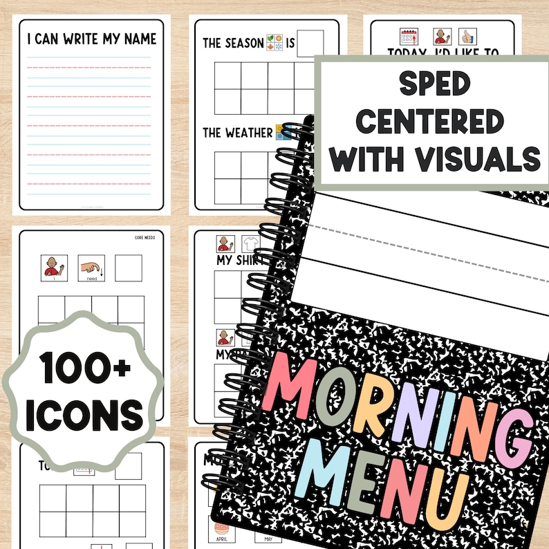Special Education Visual Daily Journal: Core Needs, Calendar, Icons ...