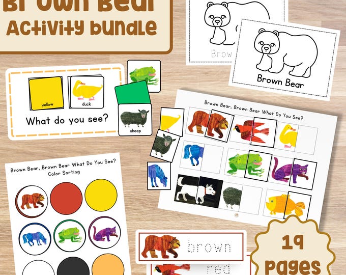 Brown Bear Activity Bundle: Montessori Educational Game (digital ...