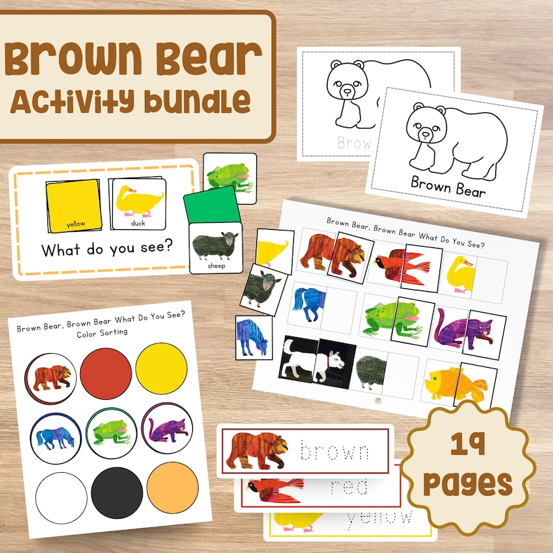 Brown Bear Activity Bundle: Montessori Educational Game (digital ...