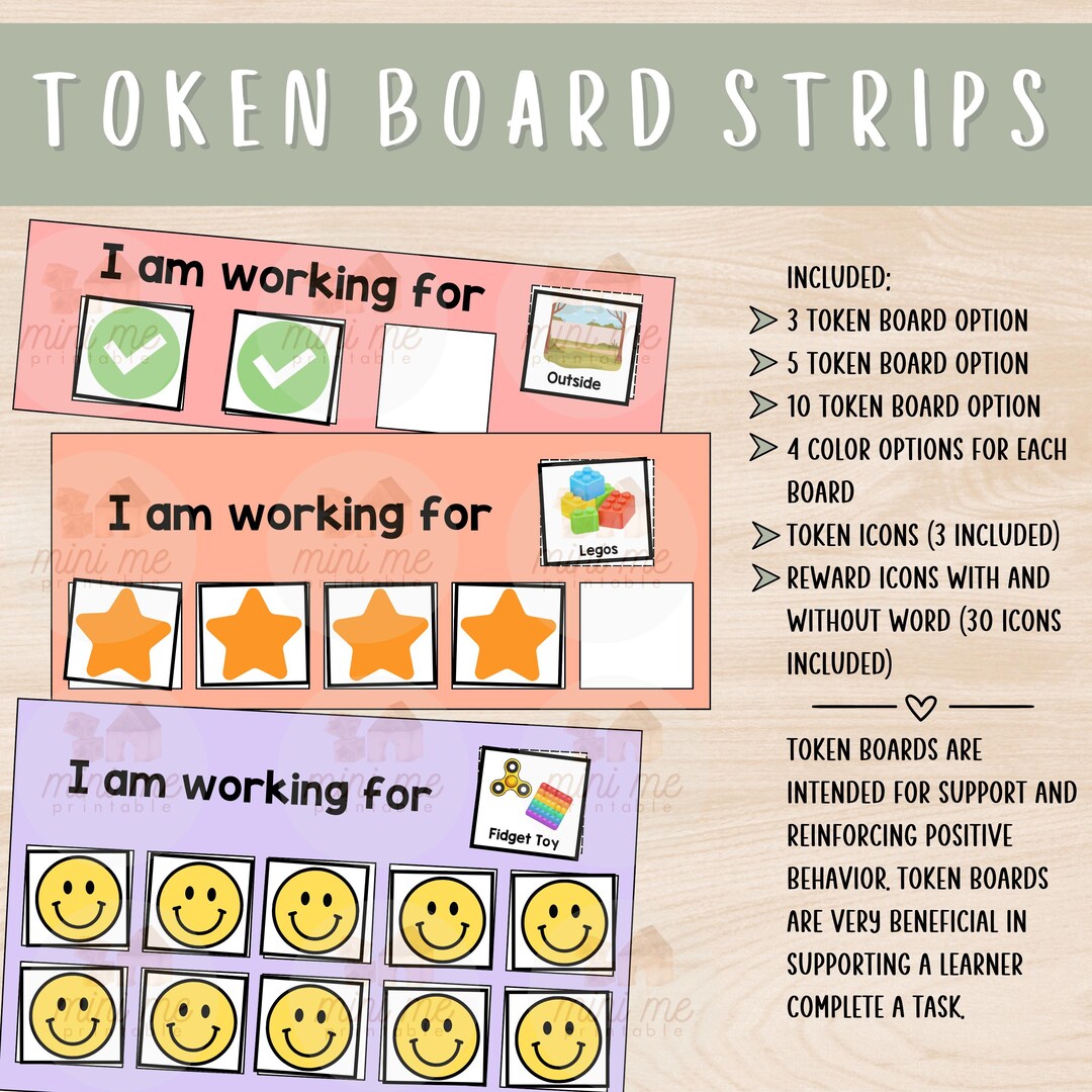 Token Board Reward Chart, Behavior Support, ABA Therapy, and Special ...