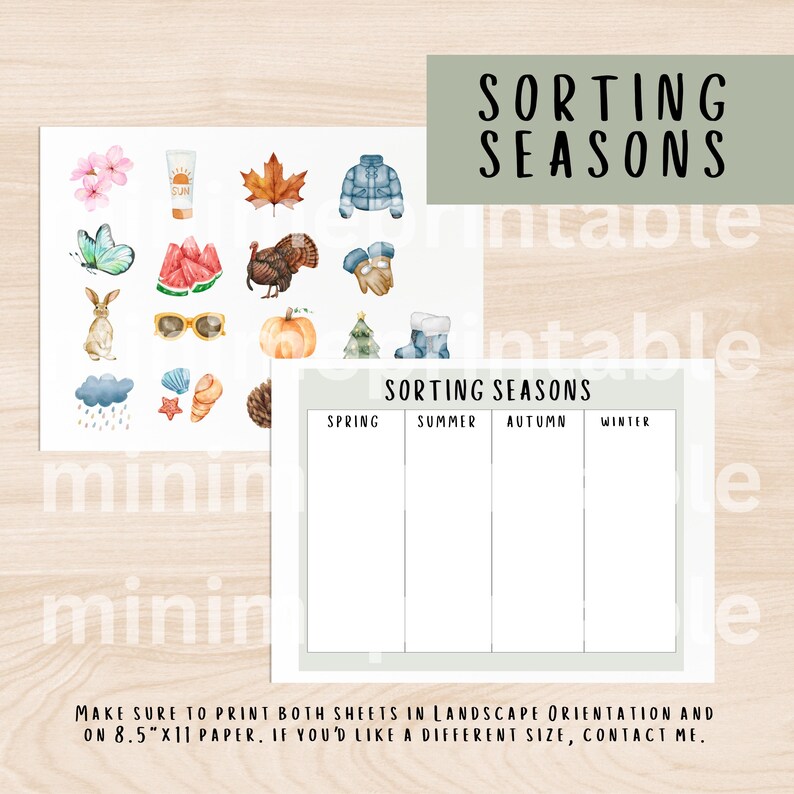 Match the Season, Seasons Printable, Circle Time, Seasons Sorting ...