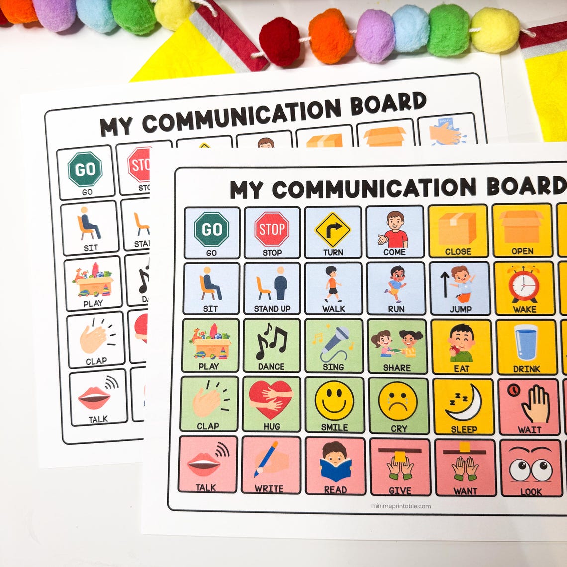 Printable My Communication Board Bundle – Action Words (35 Core Verbs ...