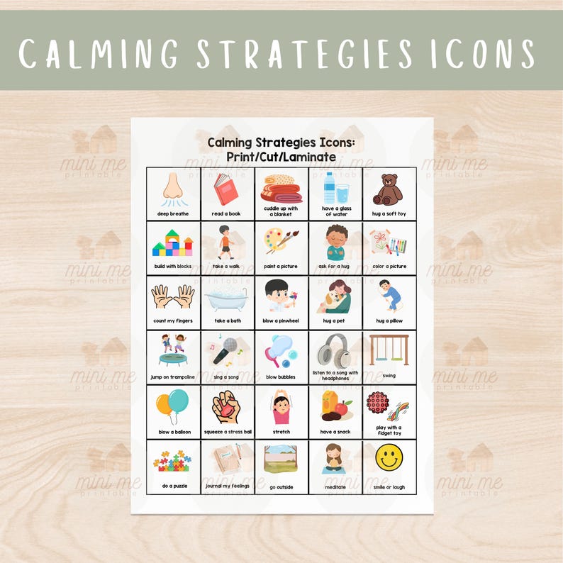 I Need a Break Visual Support Chart With Calming Strategy Icons ...
